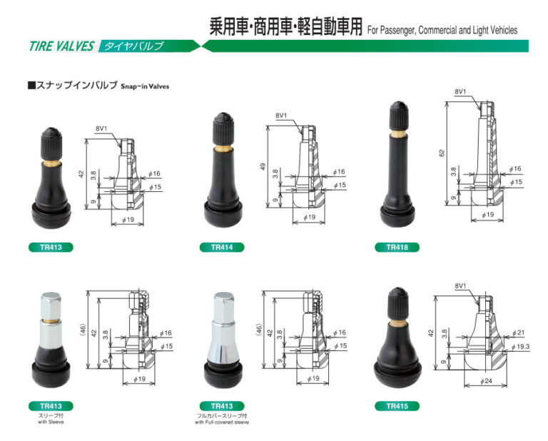 【バイク】タイヤのエアバルブTR412とTR413の違いについて
